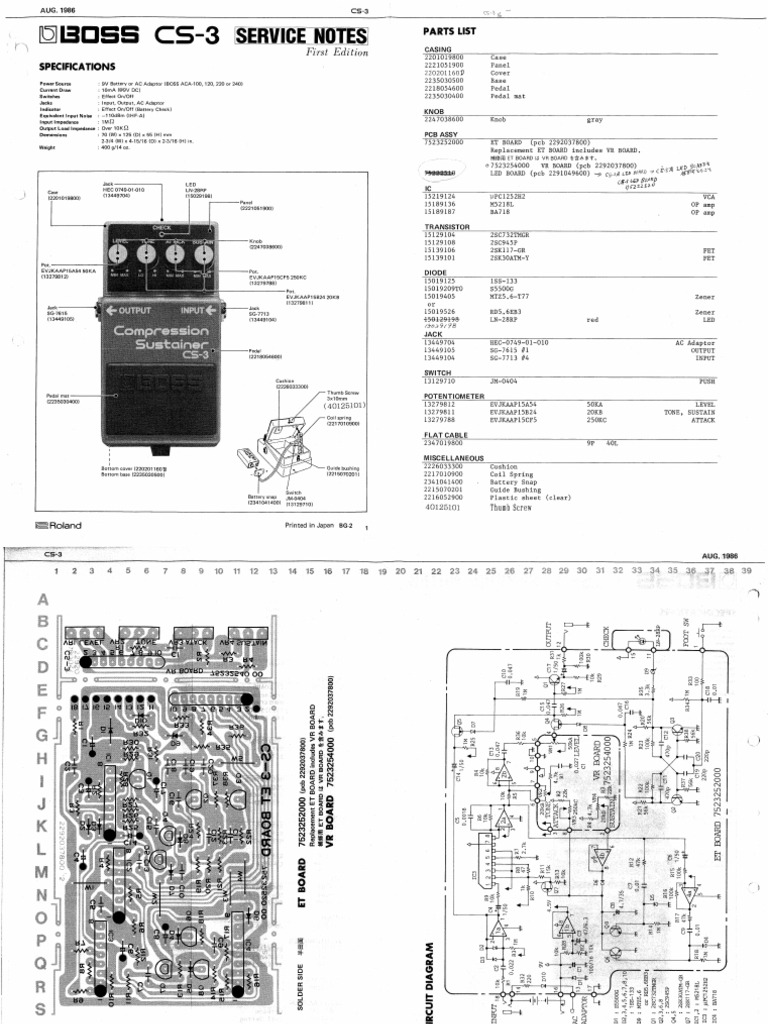 Boss CS-3 Service Notes | PDF | Foreign Language Studies