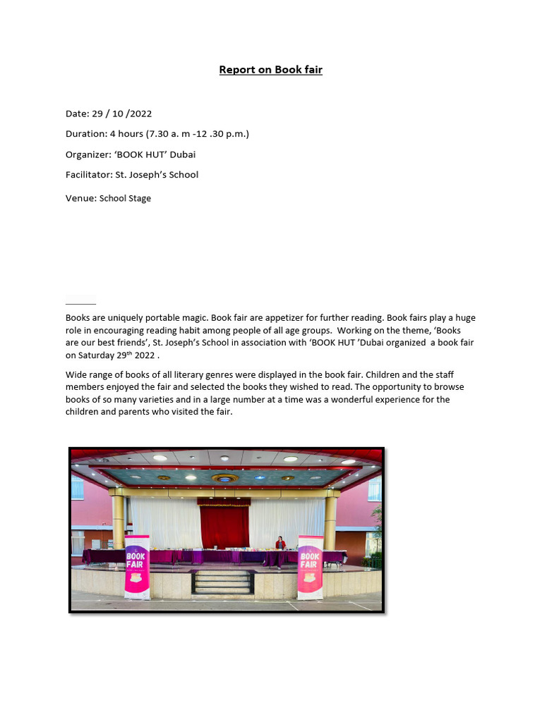 Report On Book Fair | PDF
