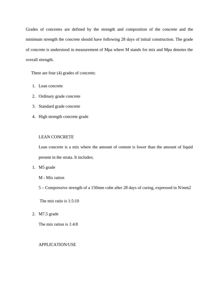 Grades of Concrete | PDF