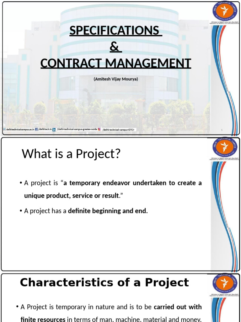 Lecture - 3 - Contracts - Specifications - Contract Management ...