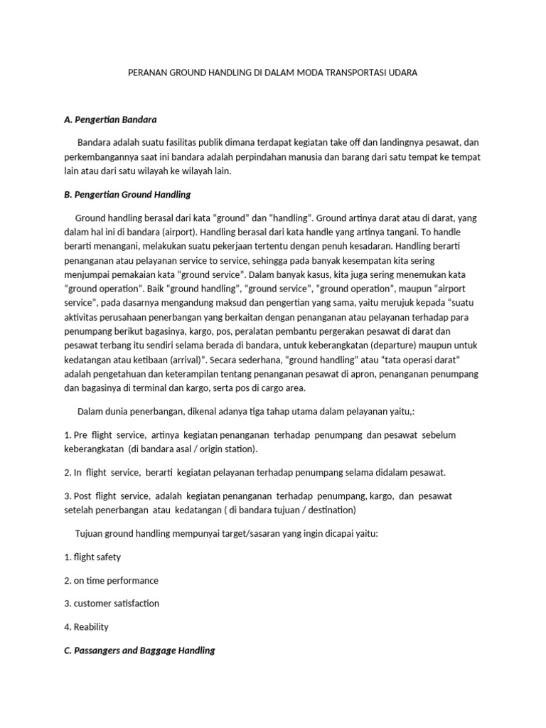 Peranan Ground Handling | PDF