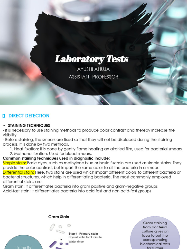 Laboratory Tests | PDF | Staining | Wellness