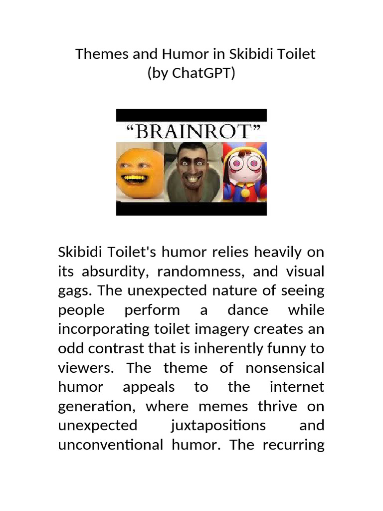 Themes and Humor in Skibidi Toilet | PDF | Games & Activities | Social ...