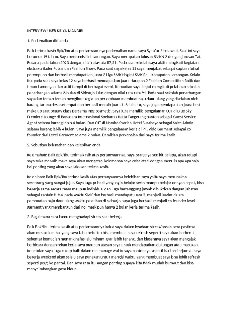 INTERVIEW USER-WPS Office | PDF