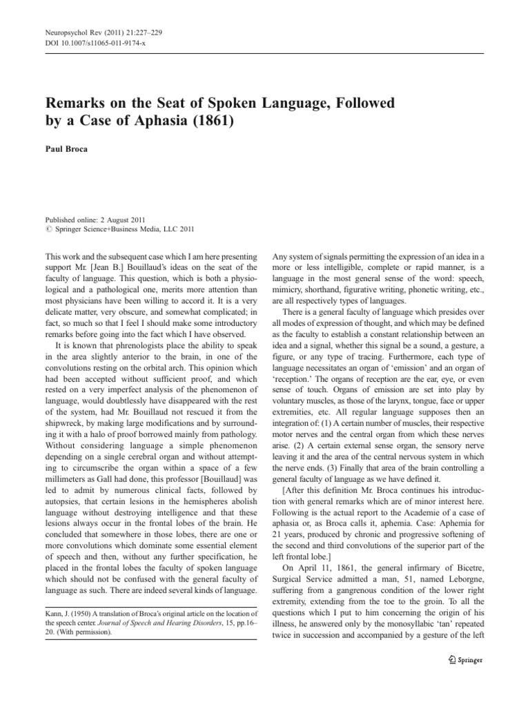 Paul Broca Victor Tan | PDF