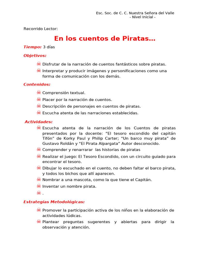 Cuentos de Piratas para Nivel Inicial | PDF | Libros para adolescentes ...