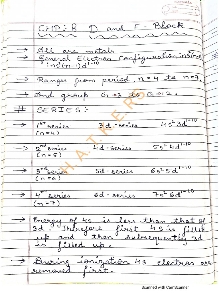 D F Block Note1 | PDF