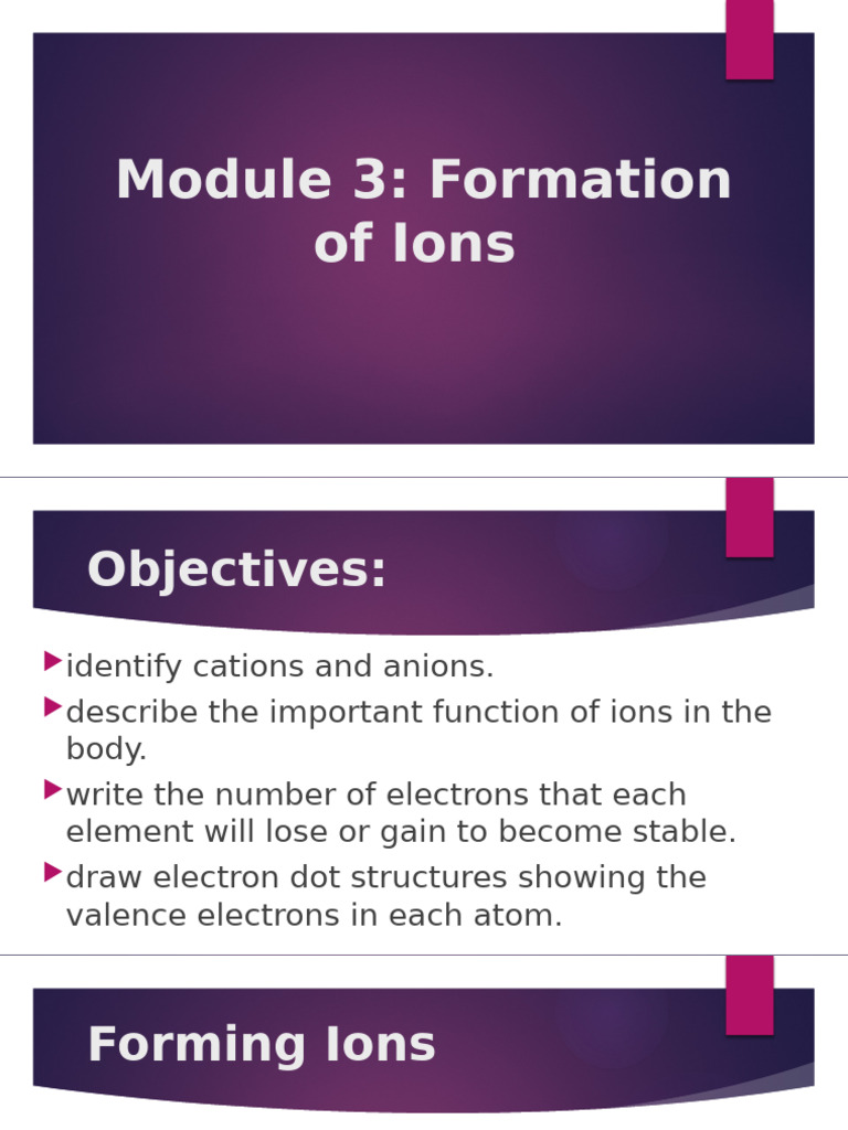Module 3 Quarter 2: Formation of Ions | PDF