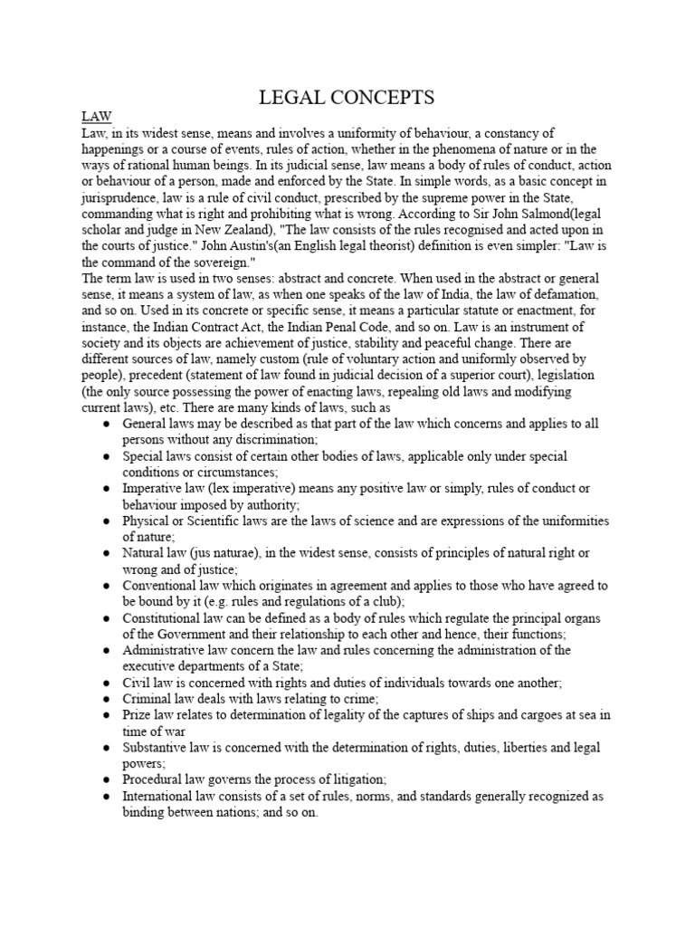 Legal Concepts | PDF