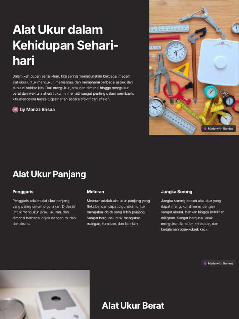 Alat Ukur Dalam Kehidupan Sehari Hari | PDF