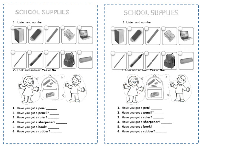 Ficha School Supplies | PDF
