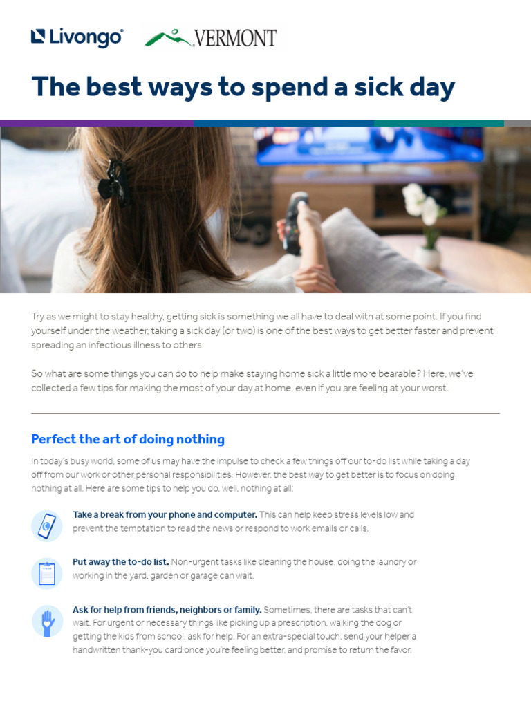 Livongo - Guide To Sick Days | PDF