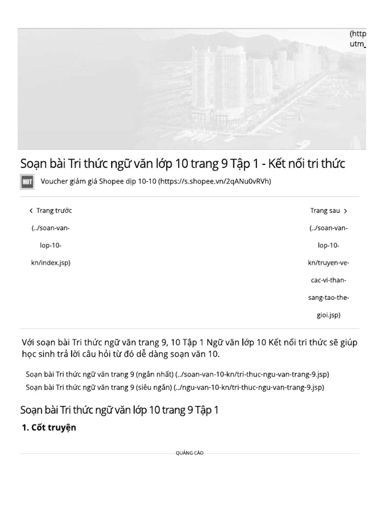 tri thức dọc hiểu văn 10 kntt | PDF