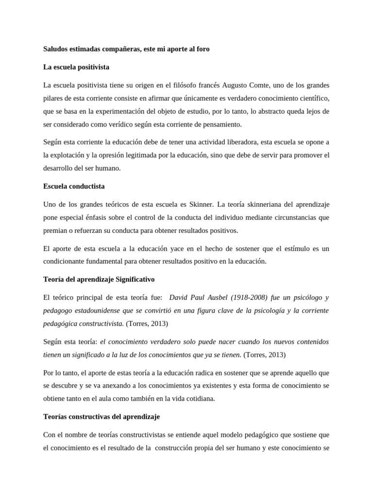 La Escuela Positivista Tiene Su Origen en El Sociólogo Augusto Comte | PDF | Sociología ...