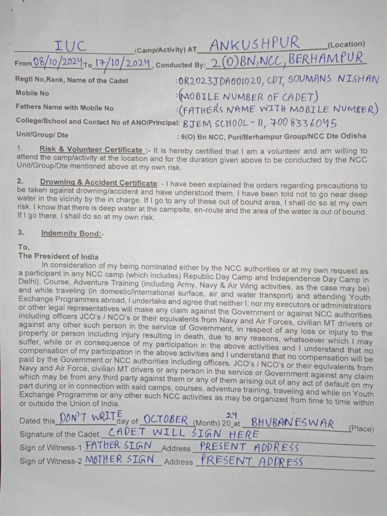 SAMPLE FORM WITH INSTRUCTIONS (1) | PDF