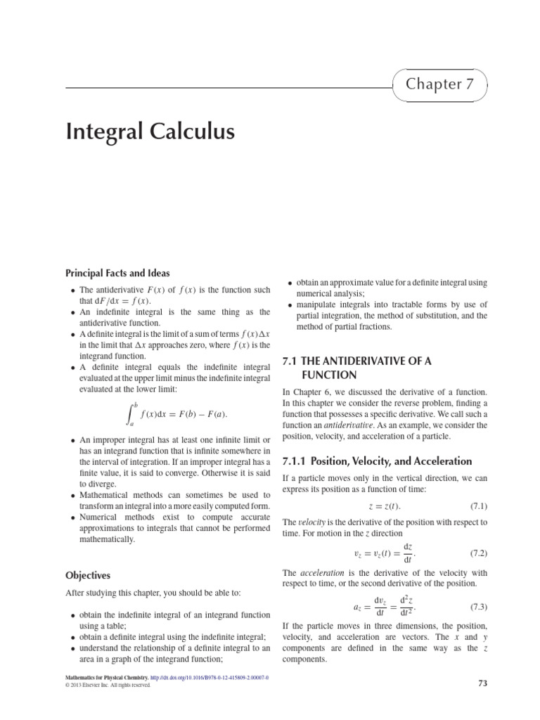 Chapter 7 - Integral Calculus - 2013 - Mathematics For Physical ...