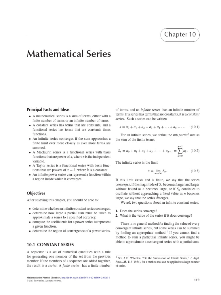 Chapter 10 - Mathematical Series - 2013 - Mathematics For Physical ...