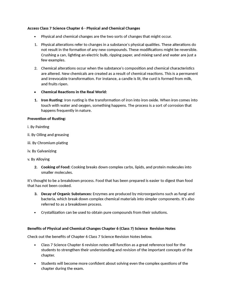 Access Class 7 Science Chapter 6 | PDF
