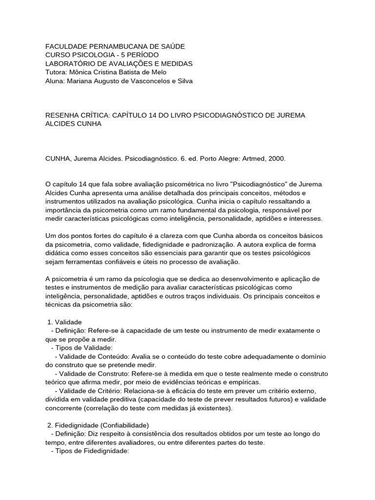 Resenha crítica cap 14 Jurema - Mariana Augusto | PDF