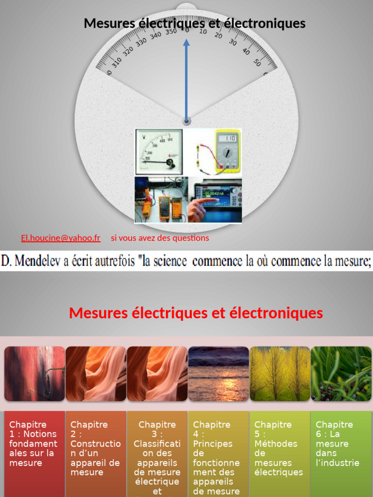 Chapitre 1 Notions Fondamentales Sur La Mesure | PDF