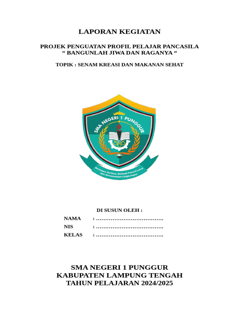 Cover Laporan Dan Uraian Kegiatan P5 | PDF