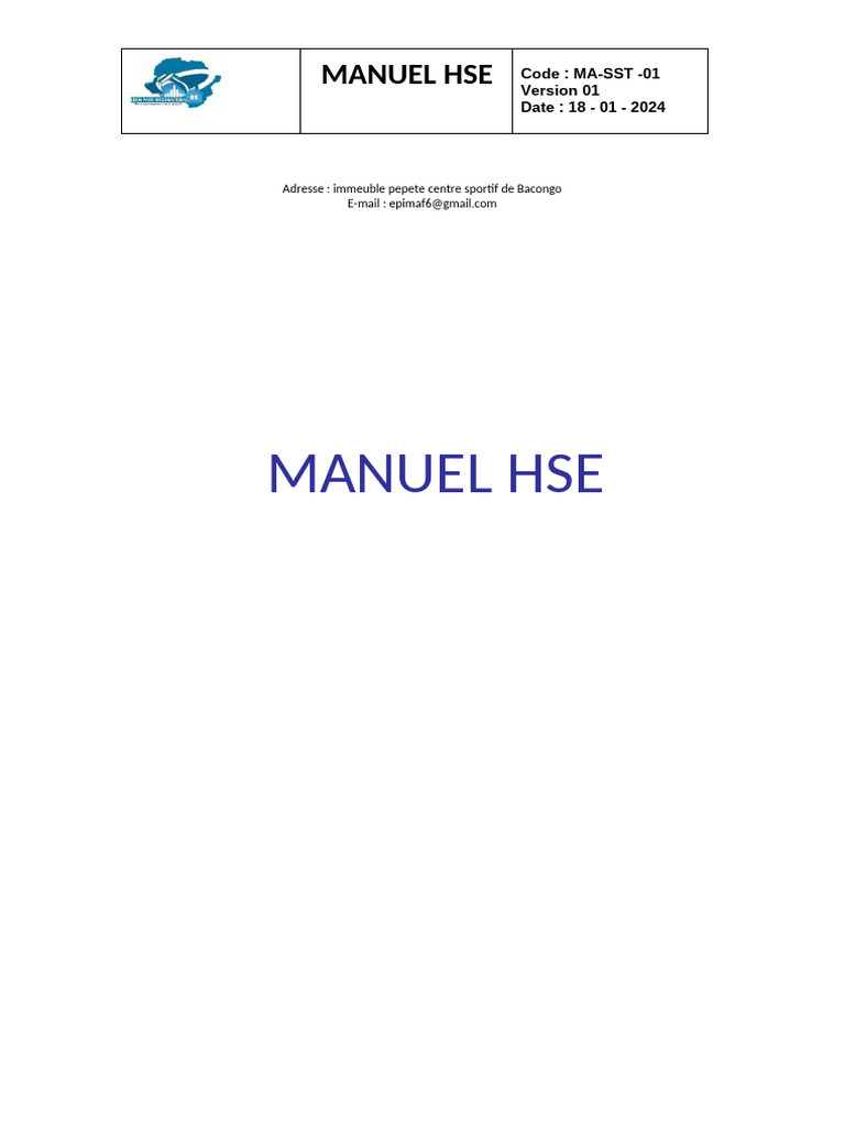Manuel HSE pour BTP et Sécurité | PDF