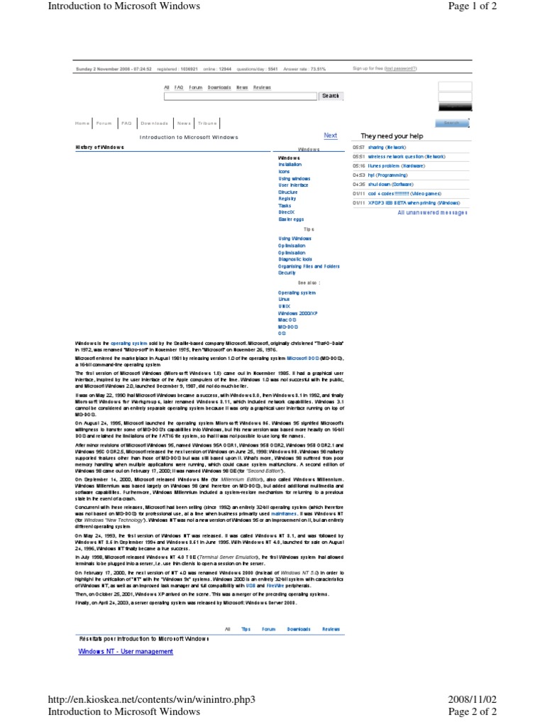 Windown Introduction | Download Free PDF | Microsoft Windows ...