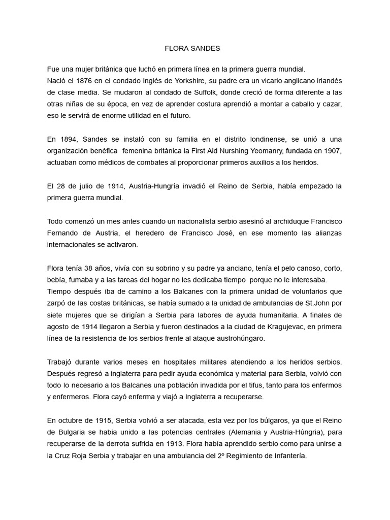 Flora Sandes | PDF