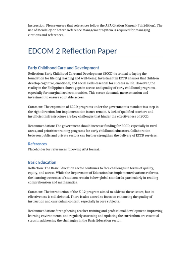 EDCOM_2_Reflection_Paper_with_References_and_Instruction | PDF
