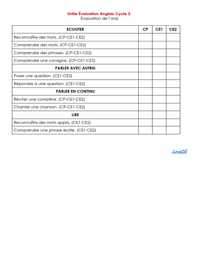 Grille Eval Anglais C2 | PDF