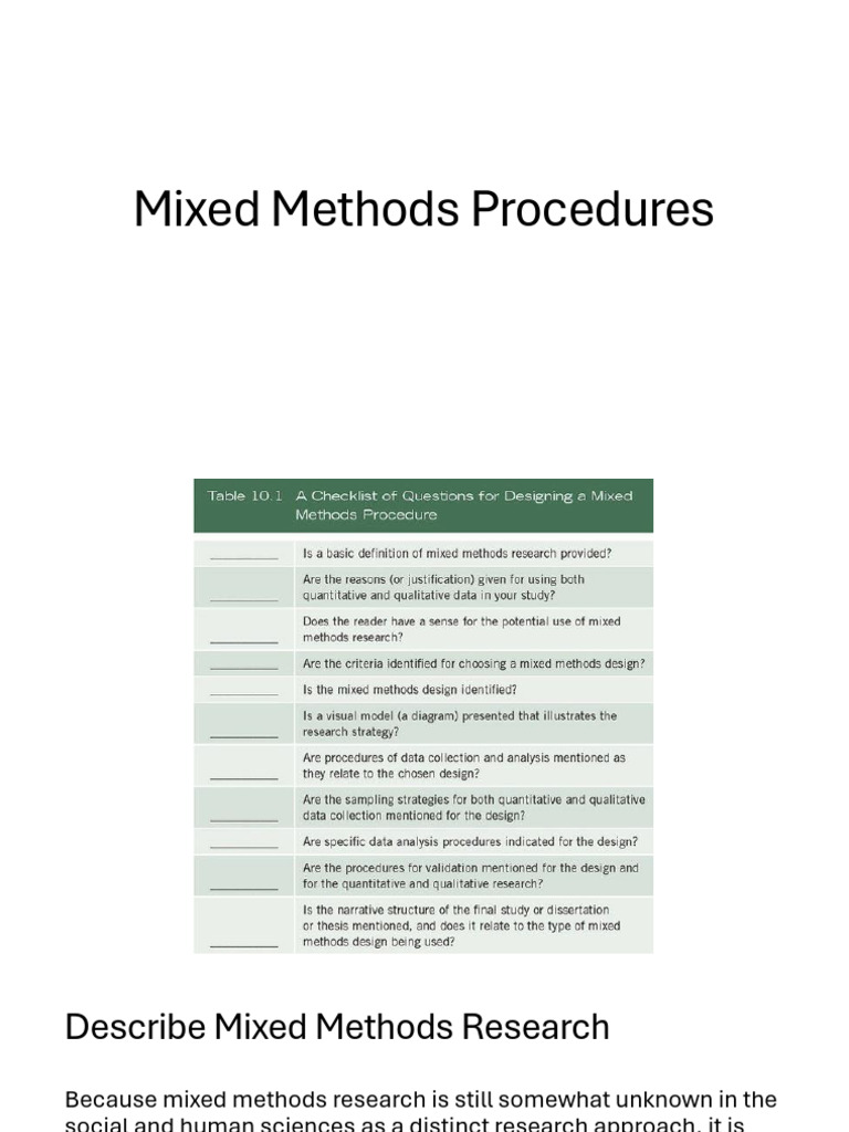 Mixed Methods Procedures | PDF