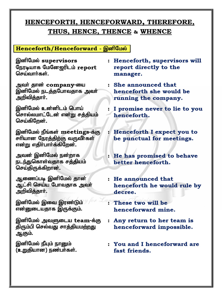 English #98 - Hence, Henceforth, Henceforward | PDF