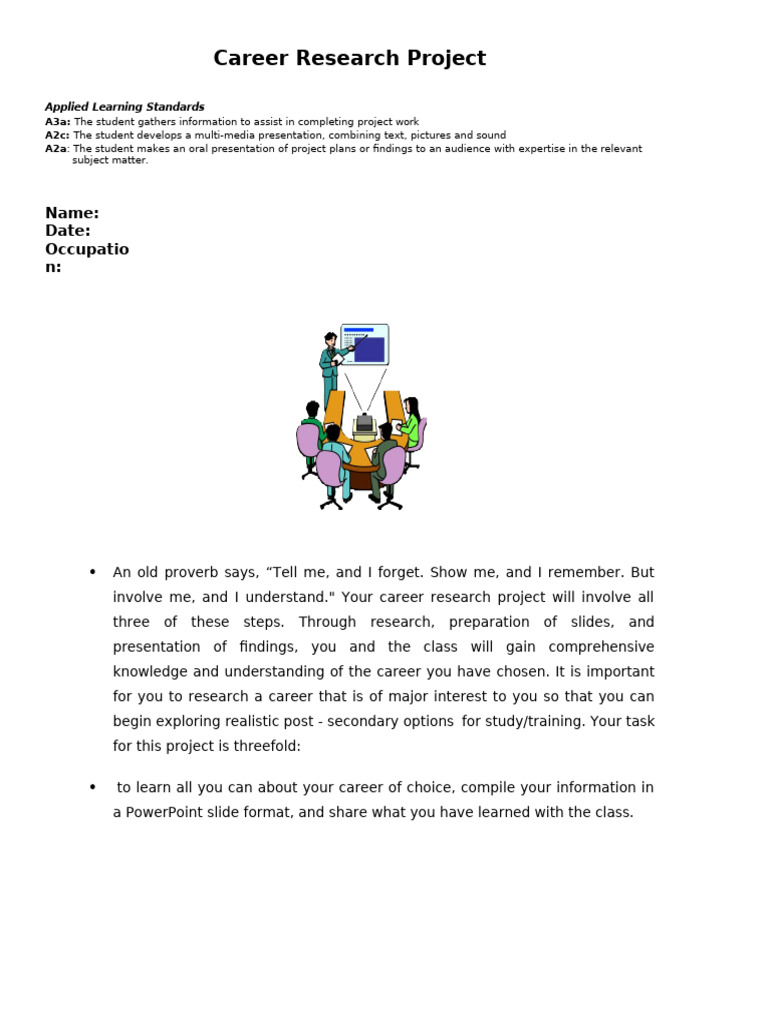Career Research Project | PDF