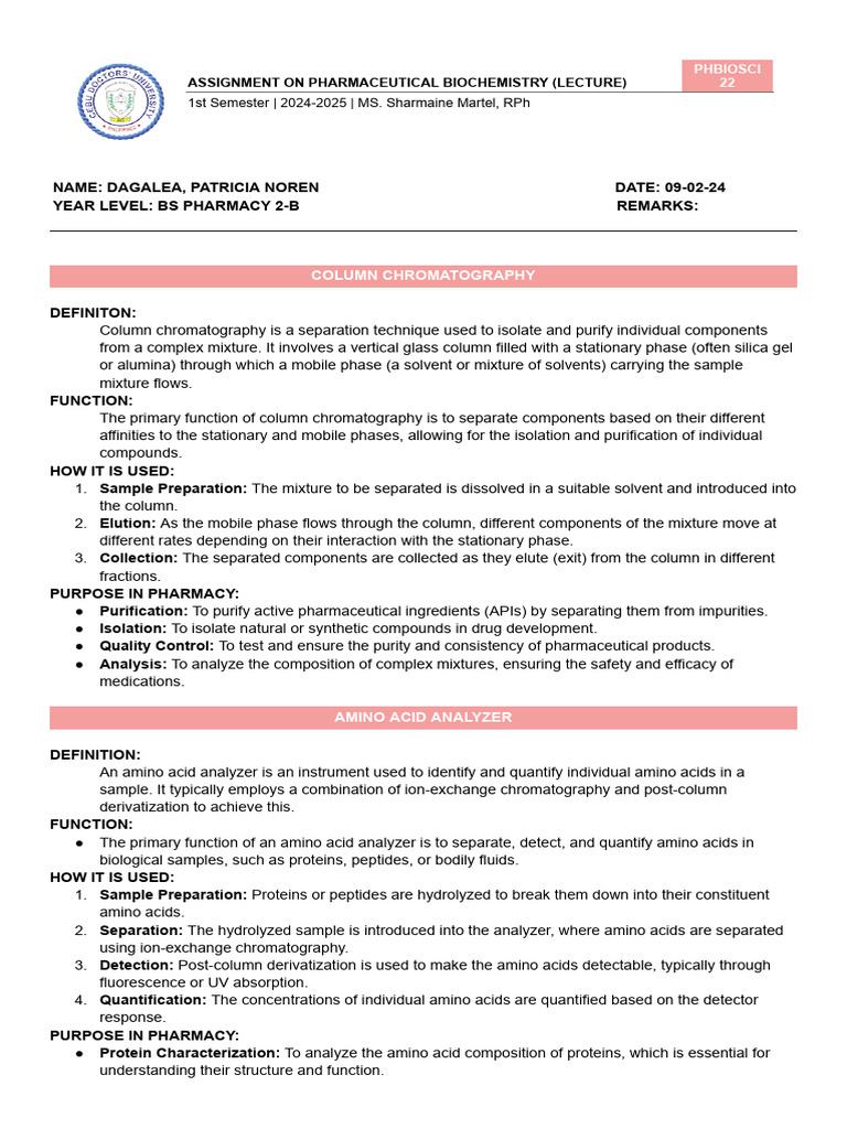 Pharmaceutical Biochemistry | PDF