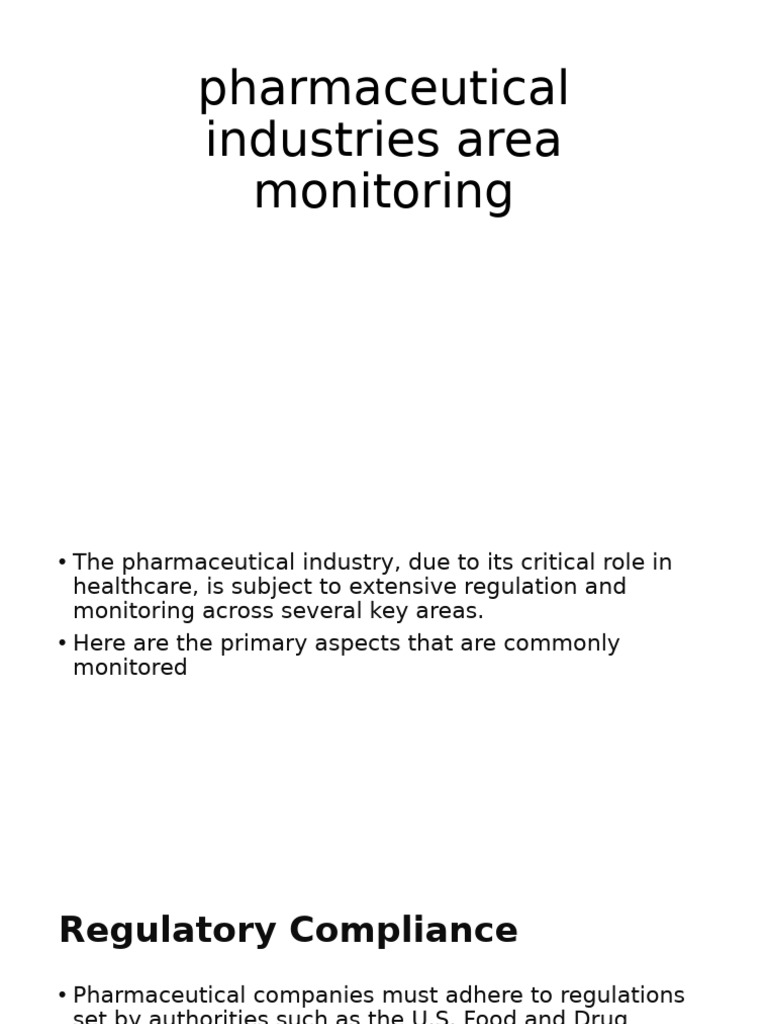 Pharmaceutical Industries Area Monitoring | PDF