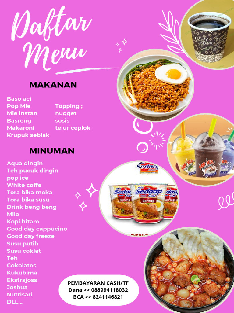 Hijau Krem Pastel Estetik Minimalis Sederhana Daftar Menu Dokumen A4 ...