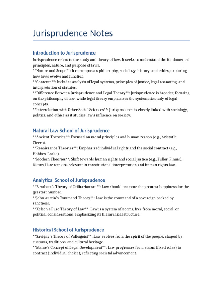 Overview of Jurisprudence Theories | PDF | Jurisprudence | Political ...