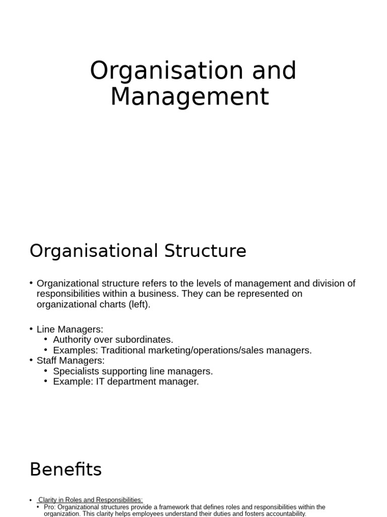 Organisation and Management | PDF