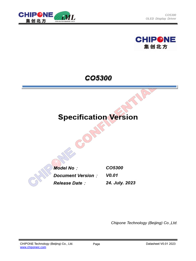 CO5300 Datasheet V0.01 20230724 | PDF