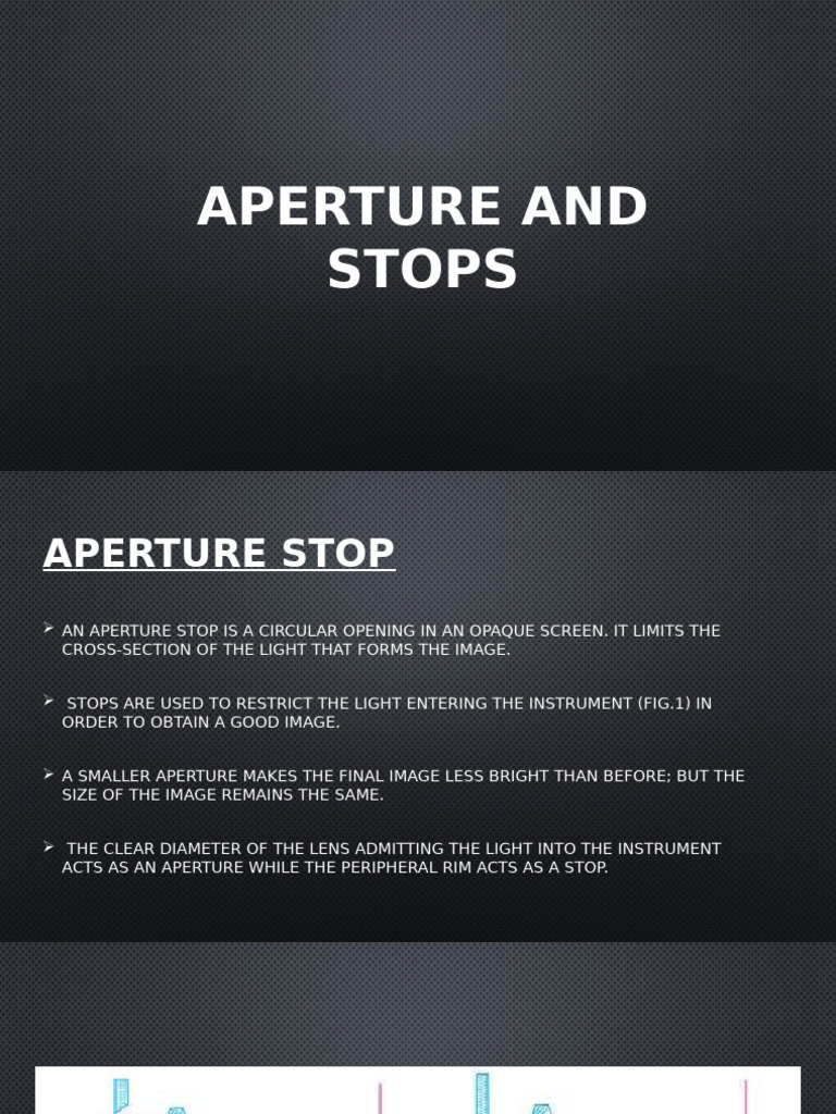 Aperture and Stops PPT | PDF