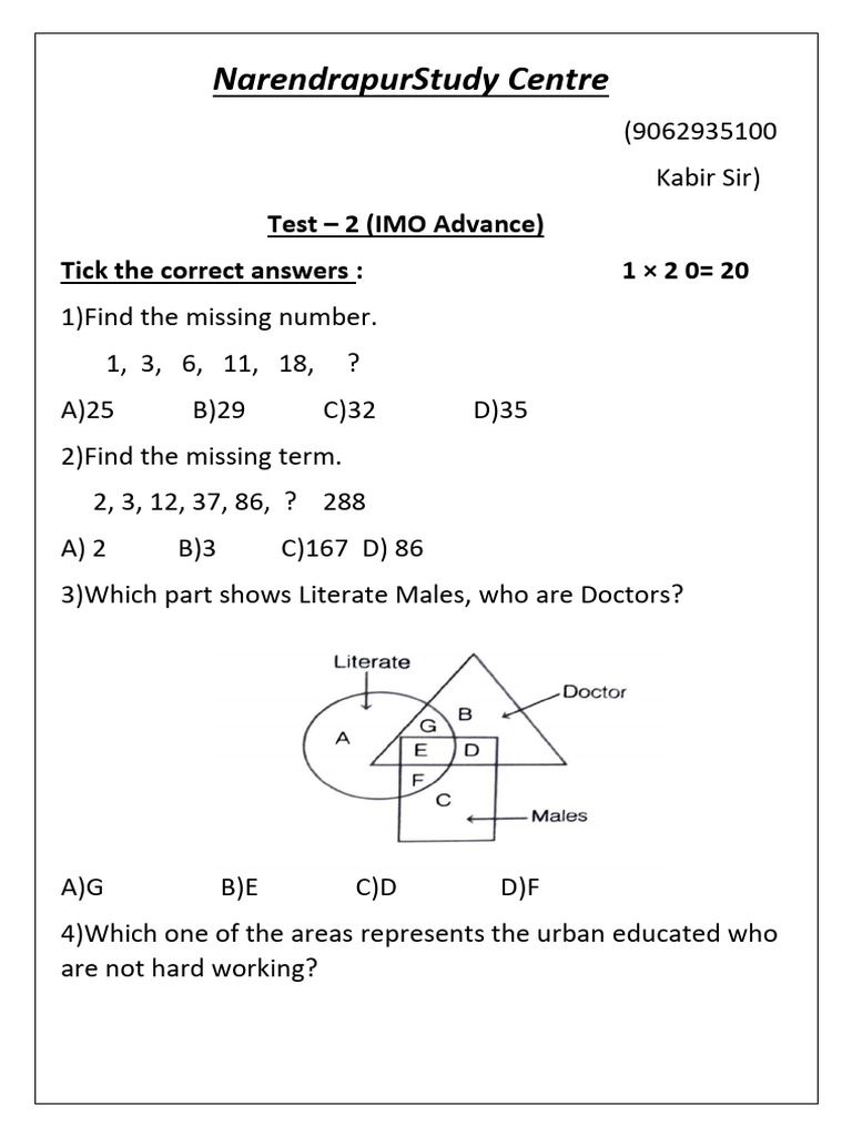 Test-2 IMO Advance | PDF