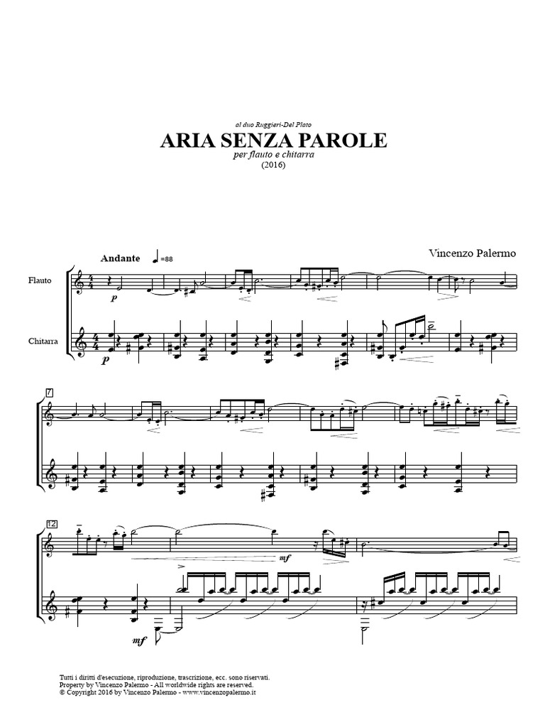 Aria Senza Parole - Spartito | PDF