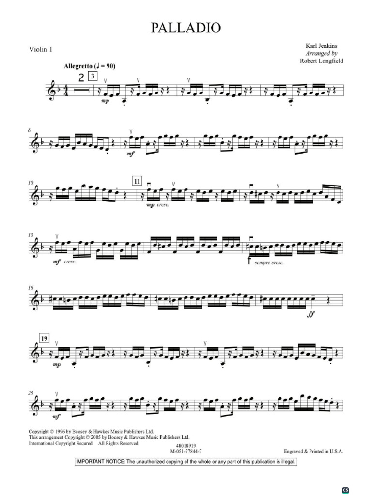 Palladio Violin 1 | PDF