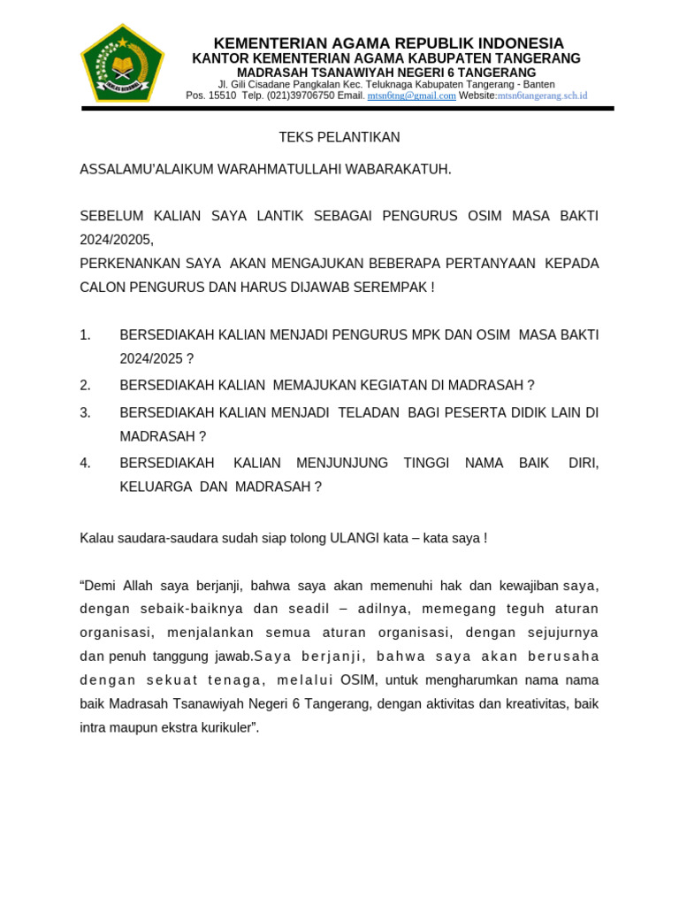SUMPAH LDK | PDF