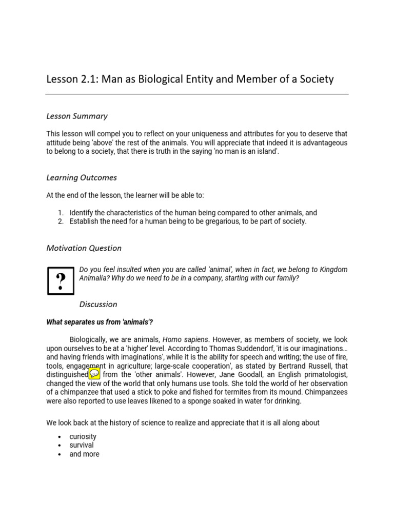 Module 2 Lesson 2.1 | PDF