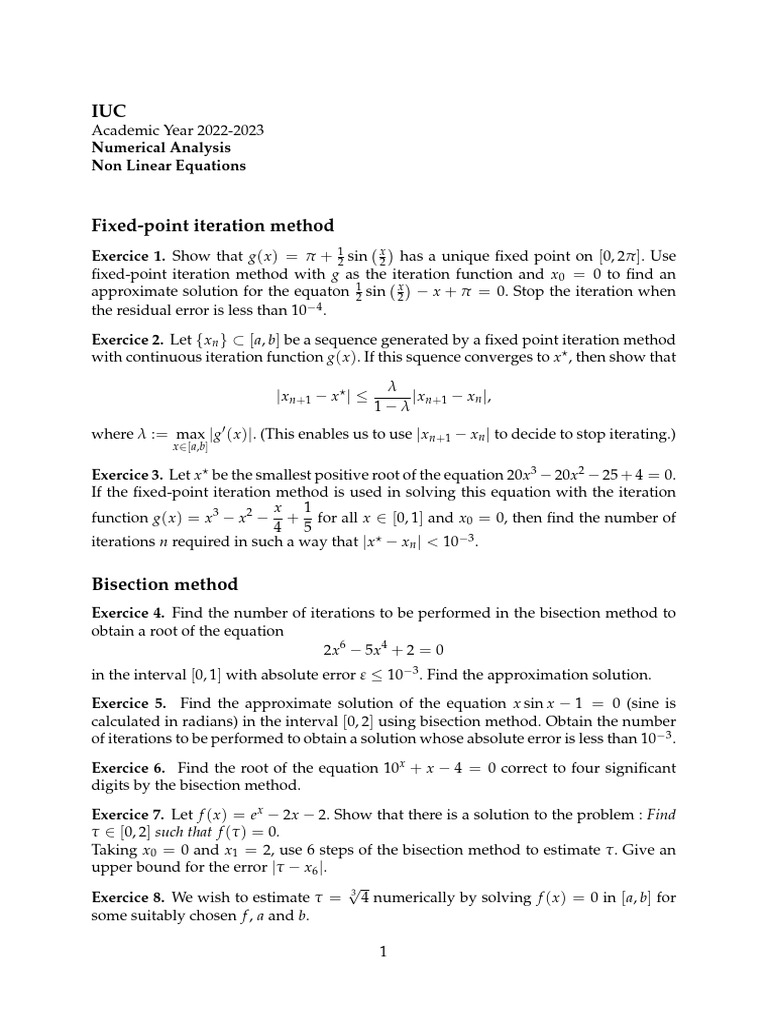 01 Non Linear Equations | PDF