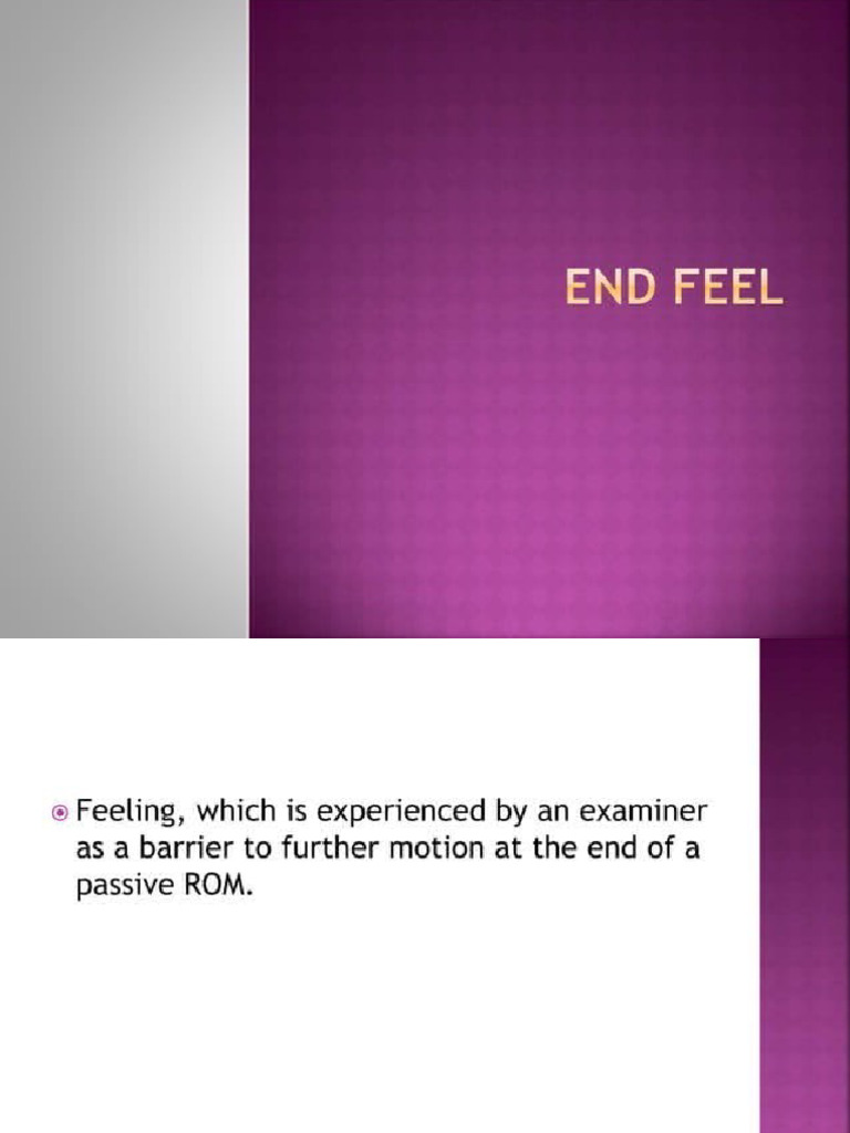 end feel | PDF