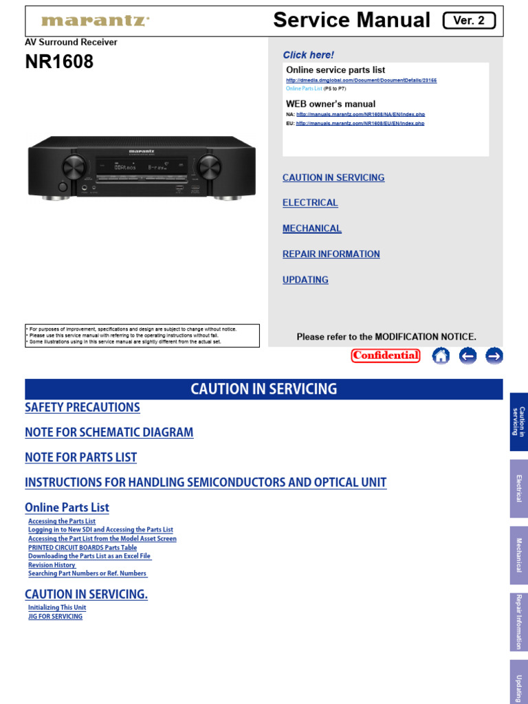 Marantz Nr1608 Ver.2 | PDF