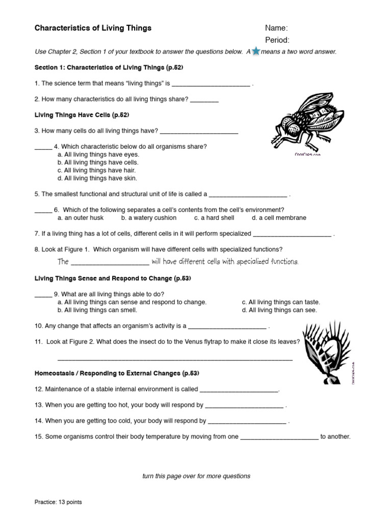 Characteristicsof Living Things | PDF