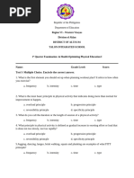 Grade 7 PE Summative Test Q1 | PDF | Track And Field | Flexibility ...